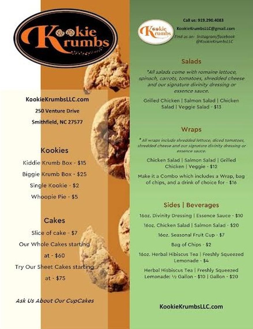 Kookie Krumbs Serves Grilled Chicken Wraps in Smithfield, NC 27577